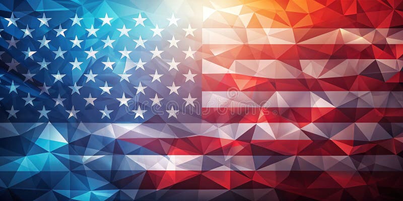 Modern USA Flag Vector Illustration: Polygonal Design for Patriotic ...