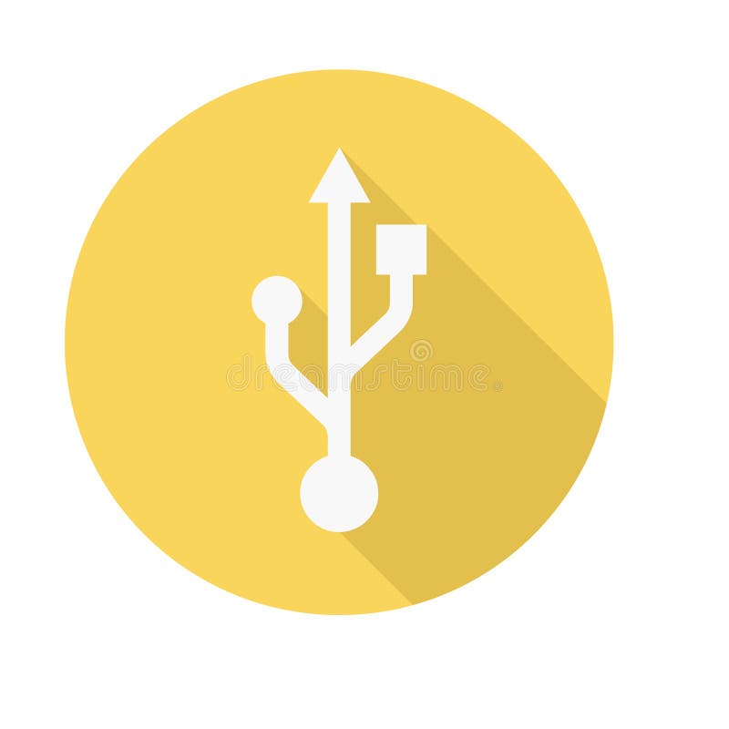 Modern USB Connectivity Icon on Yellow Background Stock Vector ...