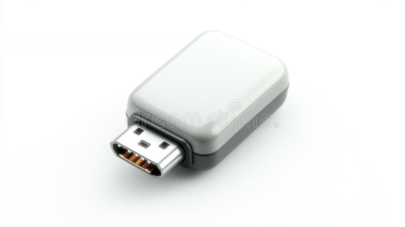 Modern USB Device with HDMI Output on a White Isolated Background Stock ...