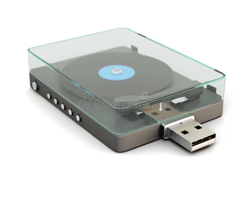Modern USB Drive for Music in the Form of a Turntable with Usb C Stock ...