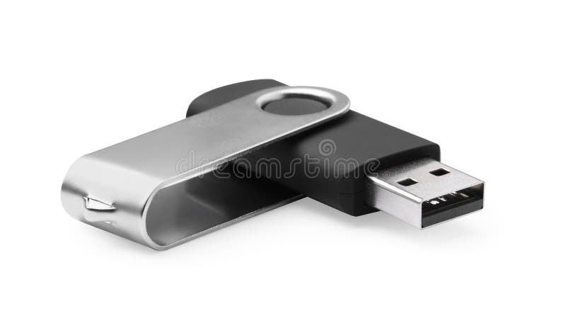 Modern Usb Flash Drive Isolated on White Stock Image - Image of ...