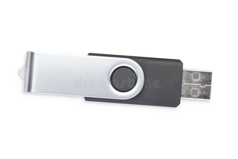 Modern Usb Flash Drive Isolated on White, Top View Stock Photo - Image ...