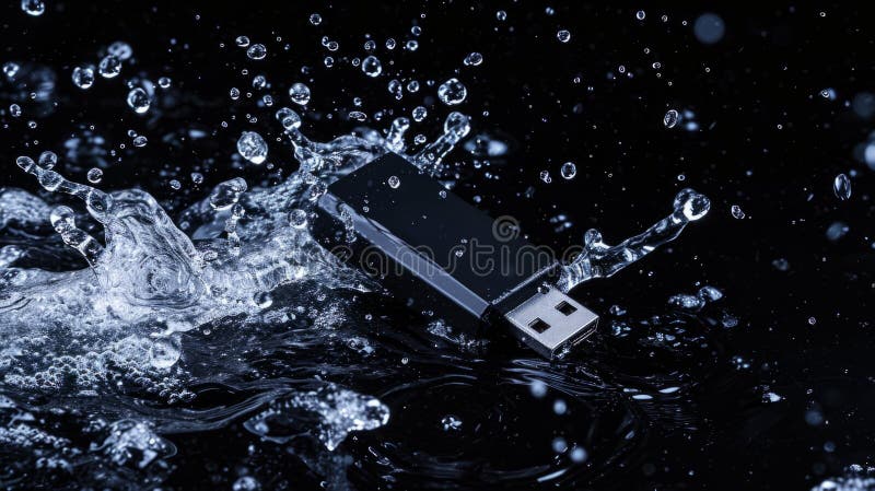 Modern USB Flash Drive Storage Device Horizontal Illustration. Stock ...