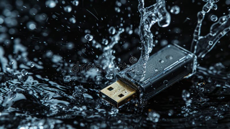 Modern USB Flash Drive Storage Device Horizontal Illustration. Stock ...