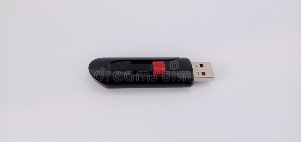 Modern USB Flash Drive on White Background Stock Image - Image of black ...