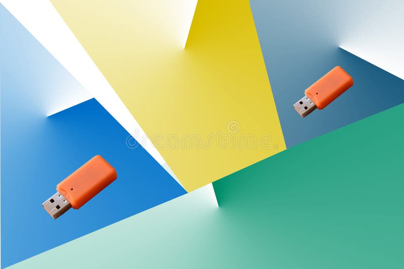 Modern USB Stick Inside Abstract Colorful Polygon Spaces Stock ...