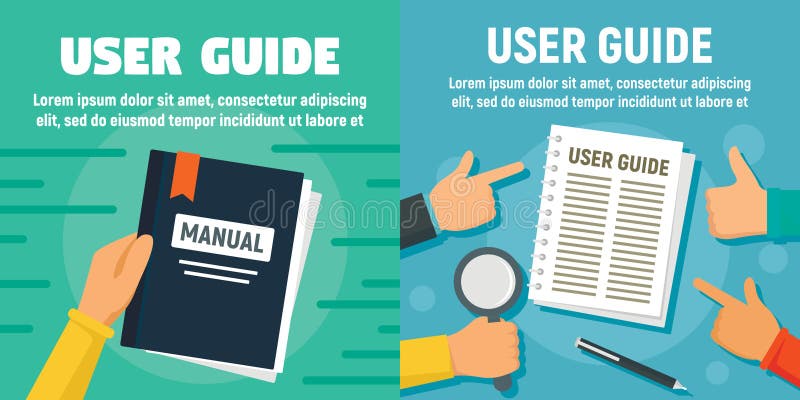 Modern User Guide Banner Set, Flat Style Stock Vector - Illustration of ...