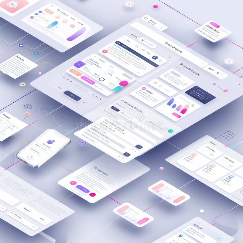 Modern User Interface Design for Mobile and Web Applications Stock Illustration - Illustration ...
