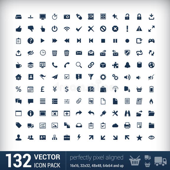 Modern User Interface Flat Mono Icons, Pixels Stock Vector ...