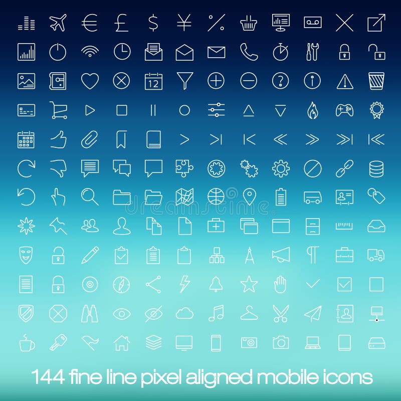 Modern User Interface Line Icons, Pixels Perfect Stock Vector ...