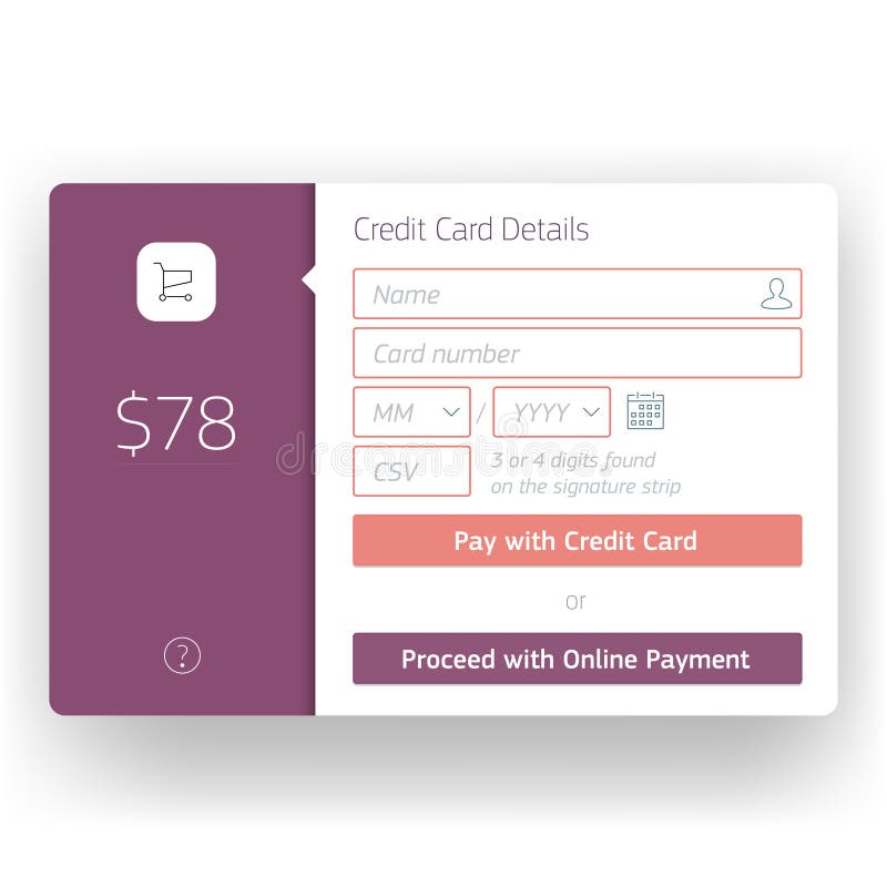 Modern User Interface Screen Credit Card Payment Stock Illustration ...