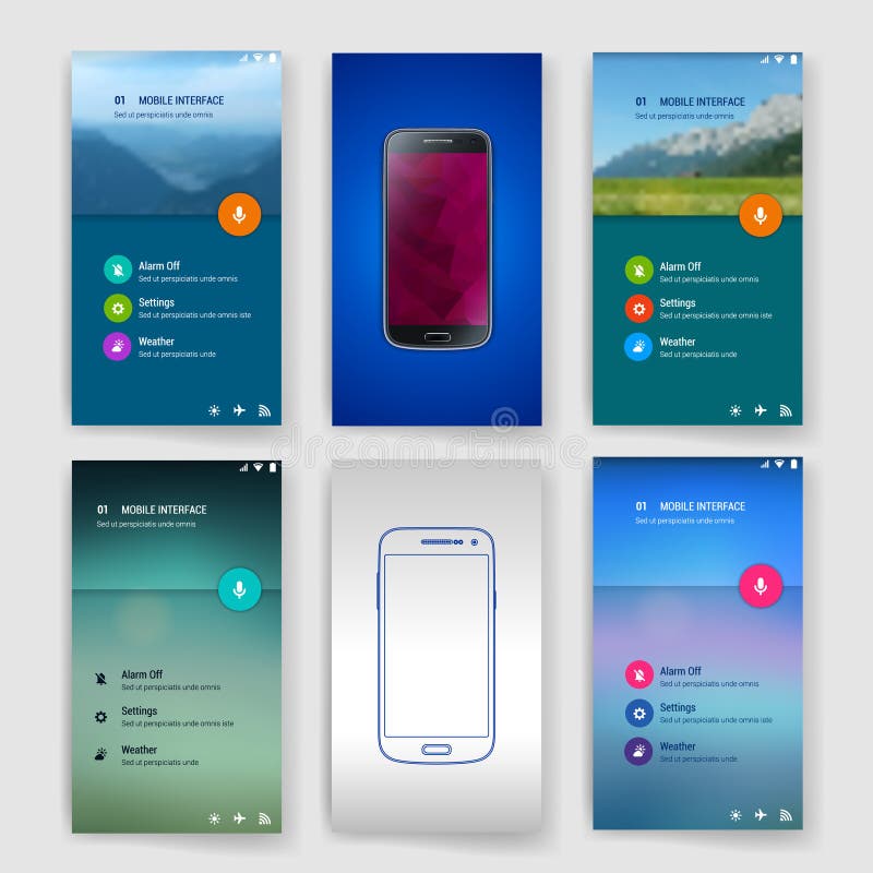 Modern User Interface Screen Template for Mobile Stock Illustration ...