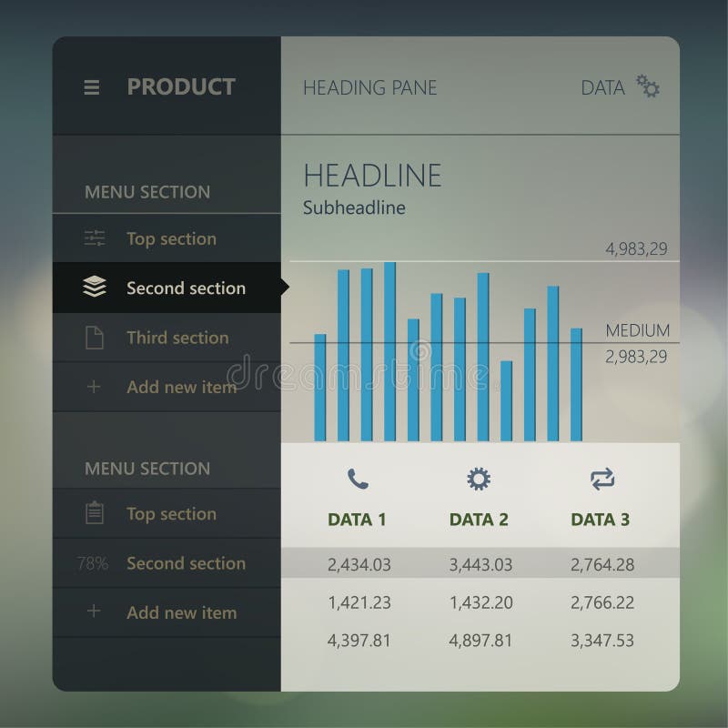 Modern User Interface Screen Template for Mobile Stock Illustration ...
