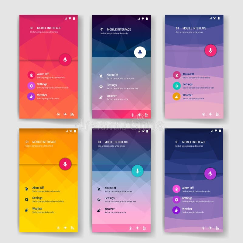 Modern User Interface Screen Template for Mobile Stock Illustration ...