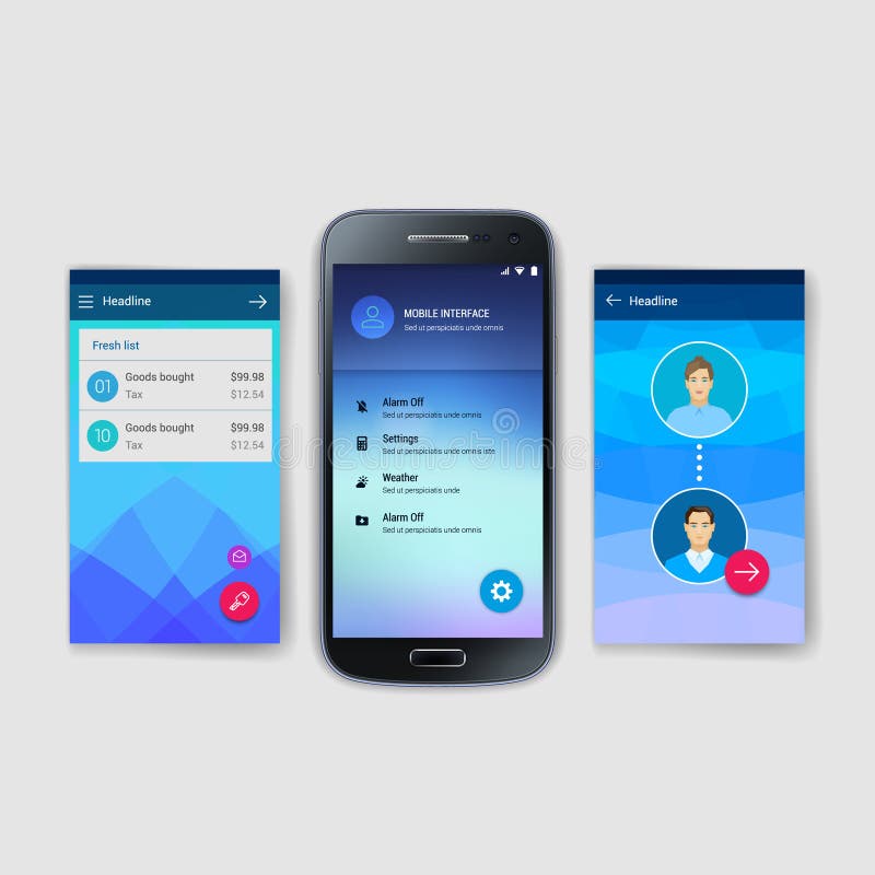 Modern User Interface Screen Template for Mobile Stock Vector ...