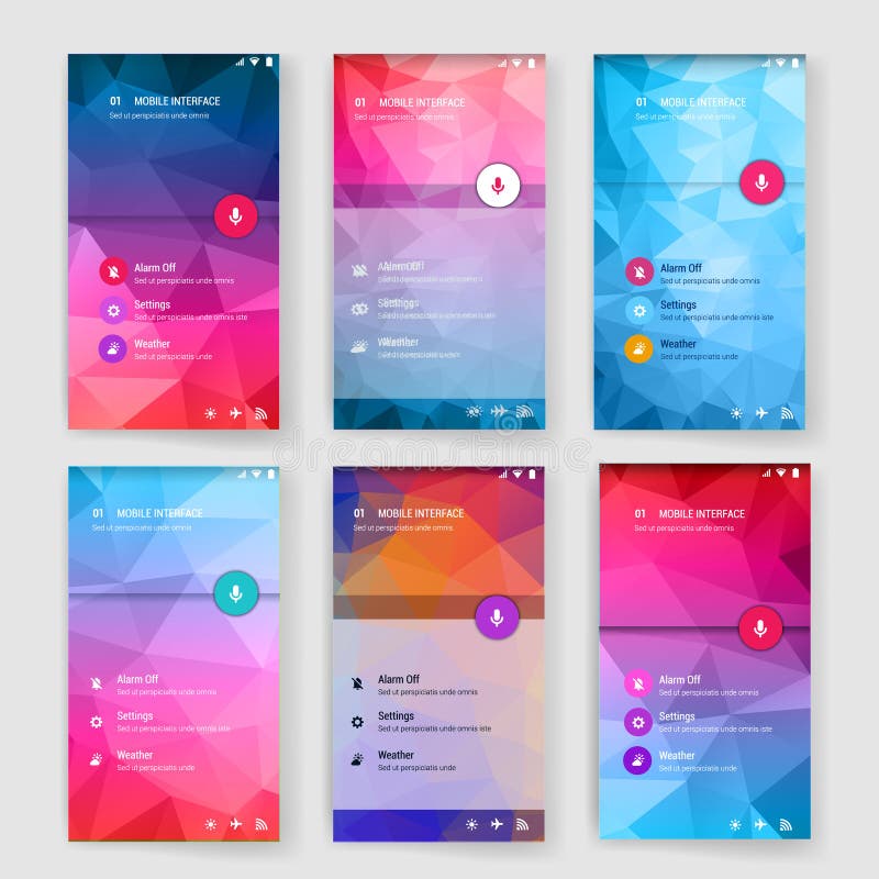 Modern User Interface Screen Template for Mobile Stock Illustration ...