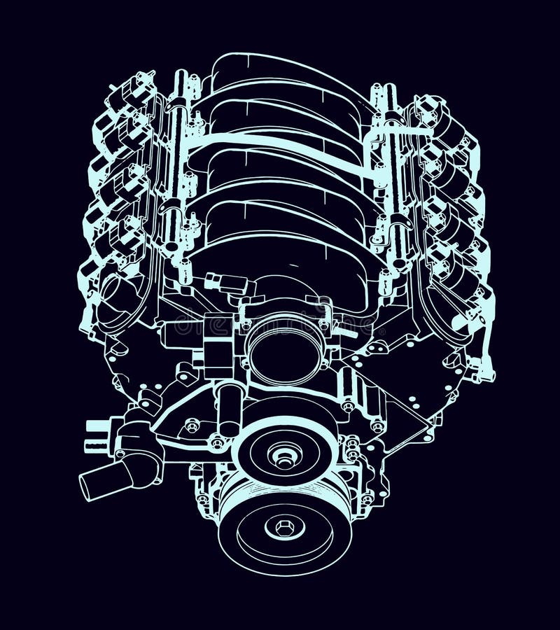 V8 Engine Vector