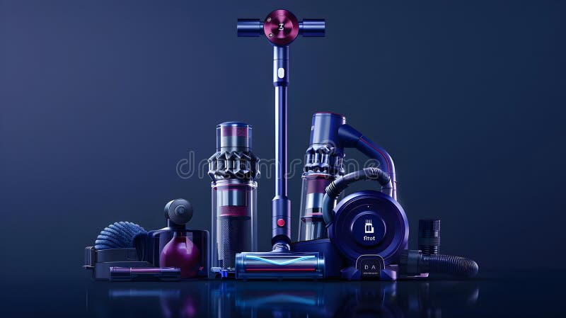Modern Vacuum Cleaner Display with Accessories and Tools Generative AI ...
