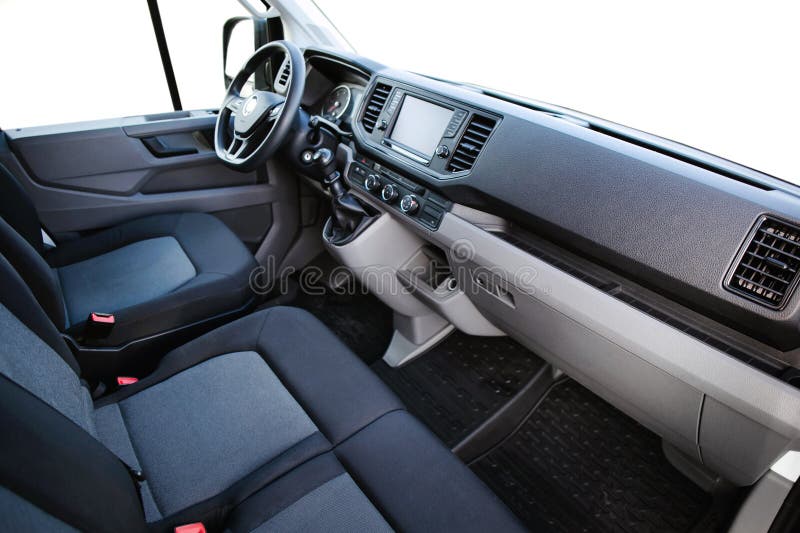 Modern Van Interior Cabin Isolated. Stock Photo - Image of gear ...