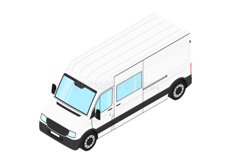 Isometric View of Modern Van. Stock Vector - Illustration of truck ...