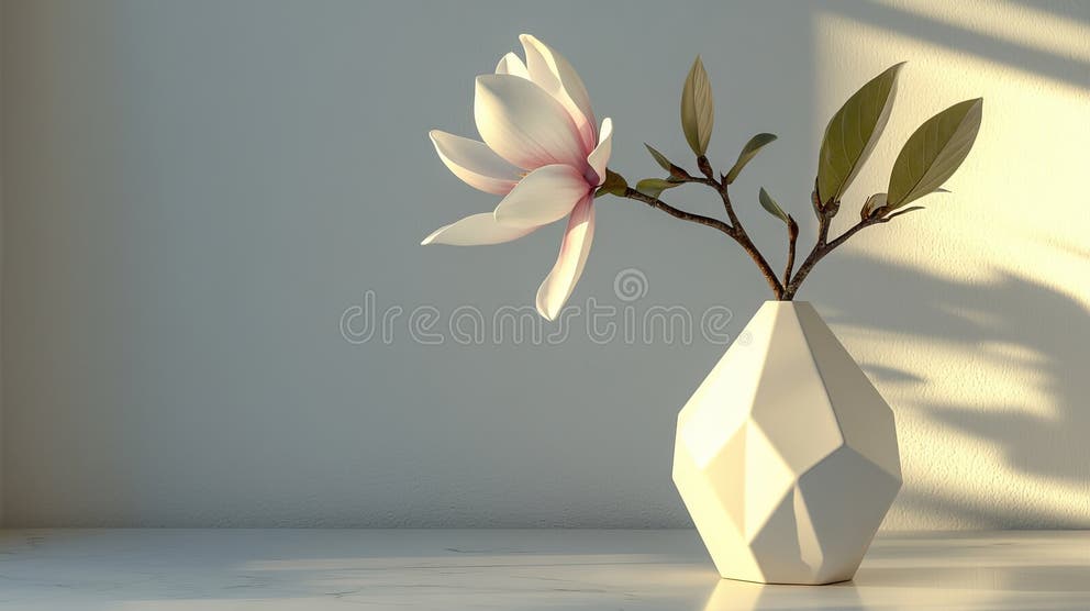 This Modern Vase Boasts Angular Shapes and a Matte Finish. Stock Photo ...