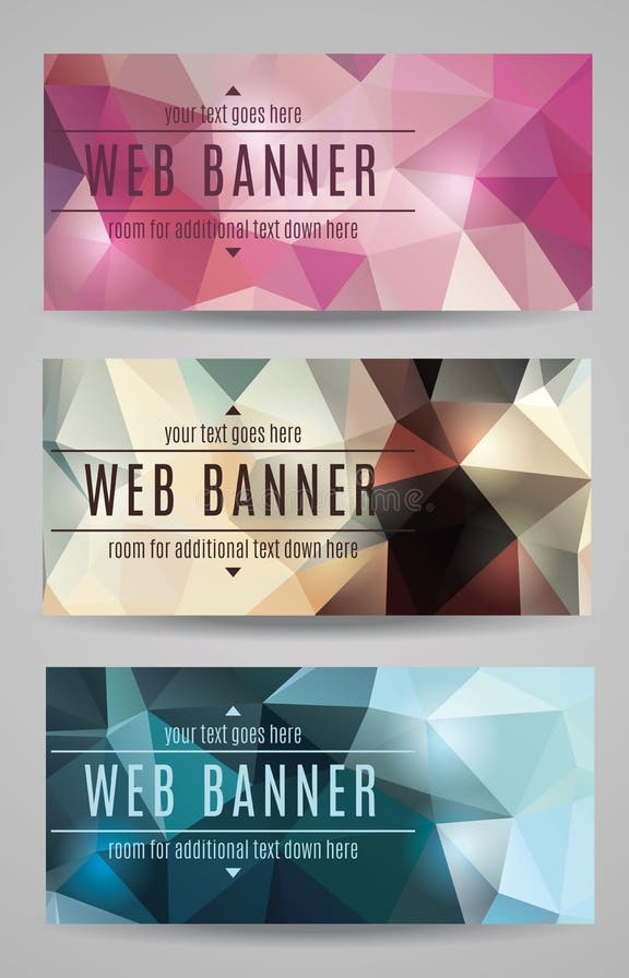 Modern Vector Abstract Polygonal Web Banners Stock Vector ...