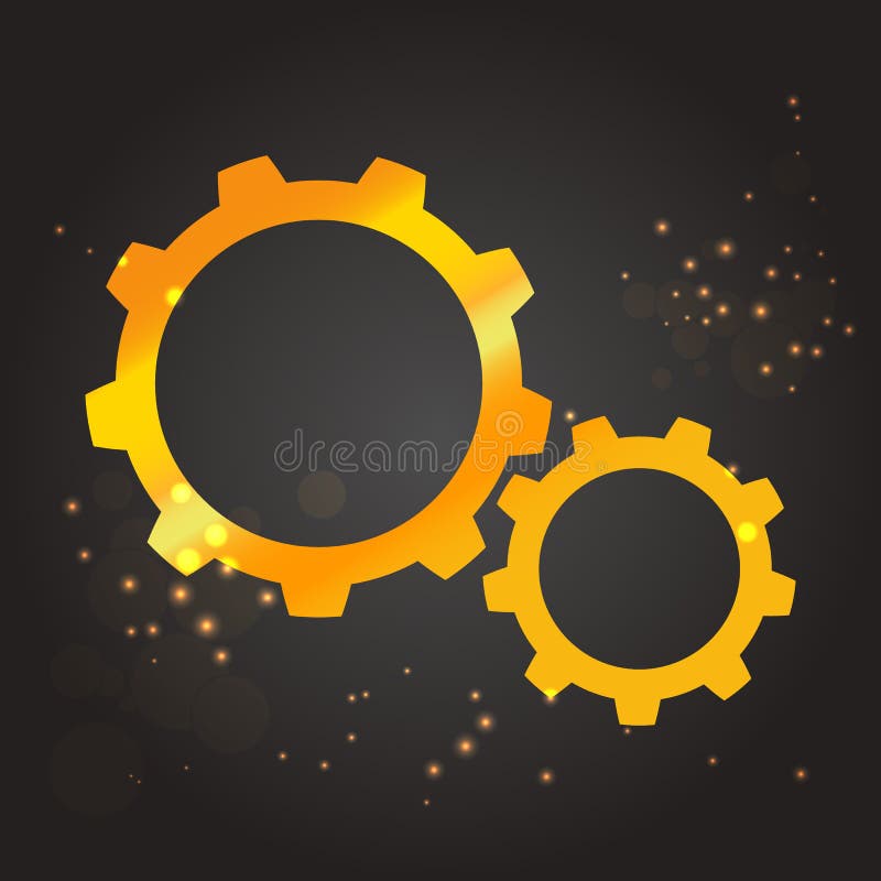 Modern Vector Brochure or Cover Design Template. Golden Gears Icon ...