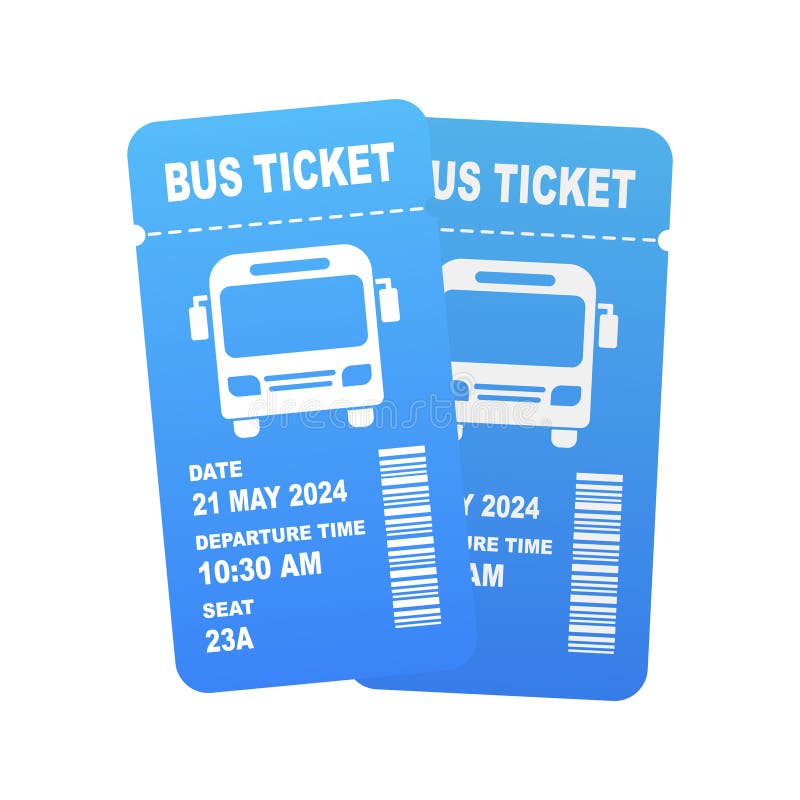 Modern Vector Bus Ticket Template. Stock Vector - Illustration of ...