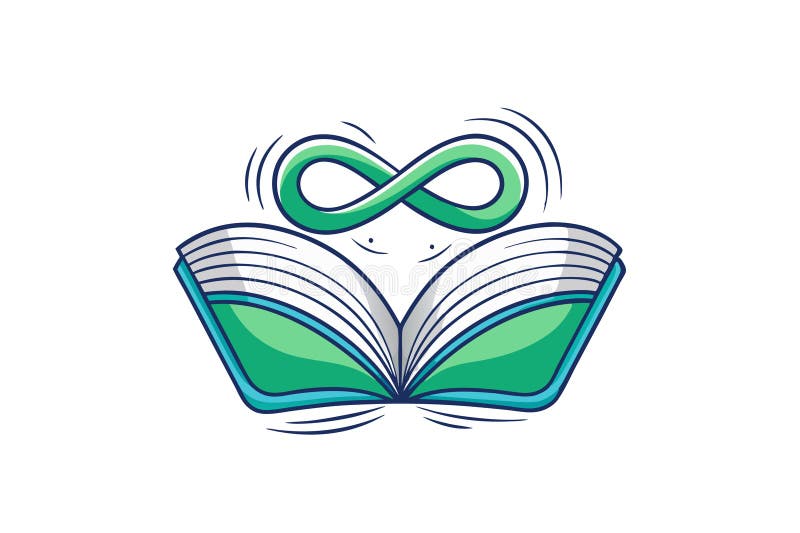 Modern Vector Design Showing an Open Book with a Glowing Infinity ...