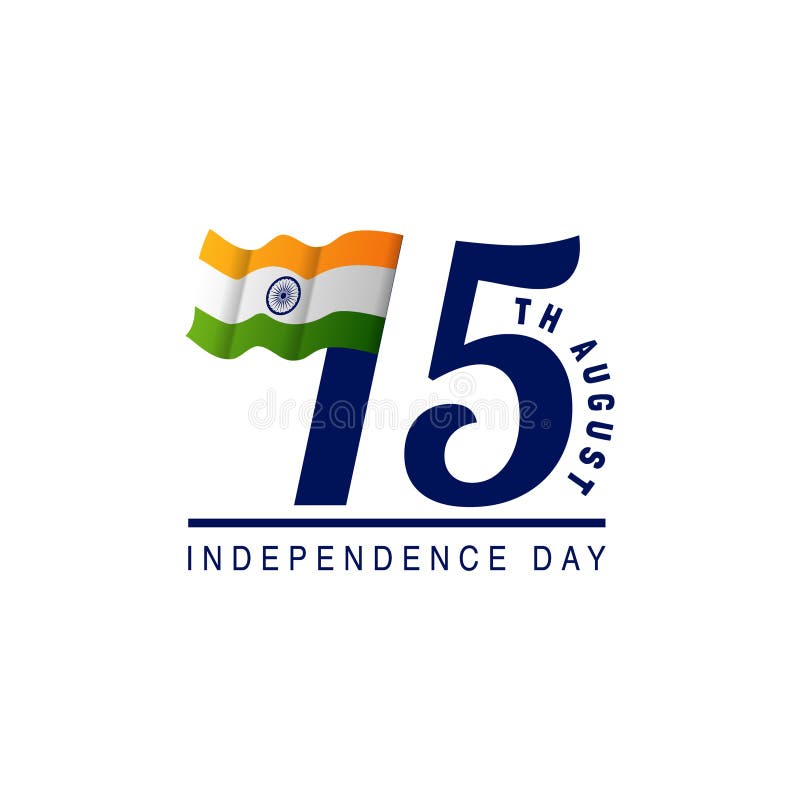 15th August India Independence Day Vector Design with Flag and Number ...