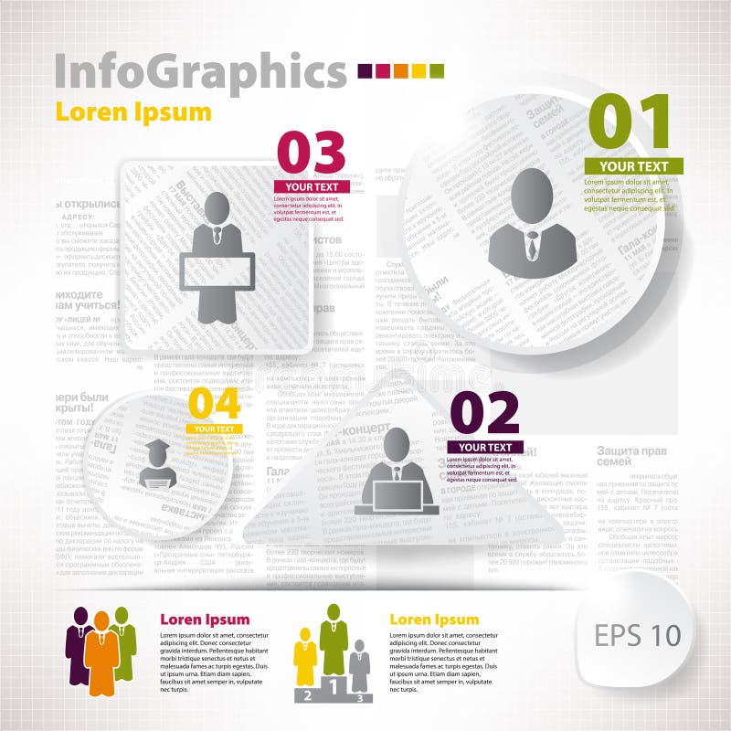 Modern Vector Elements for Infographics with Scraps Newspaper Stock ...