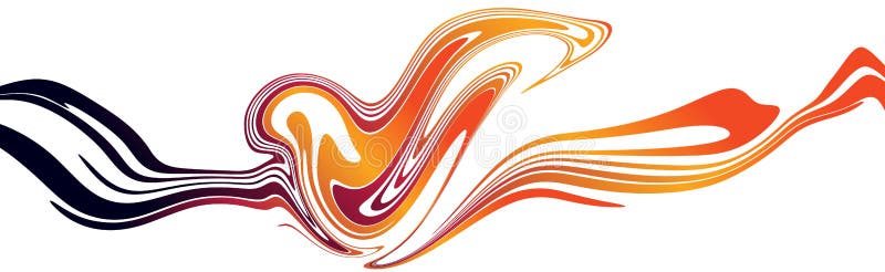 Modern Vector Fire Wave Symbol. Orange and Red Curve Design Element on ...