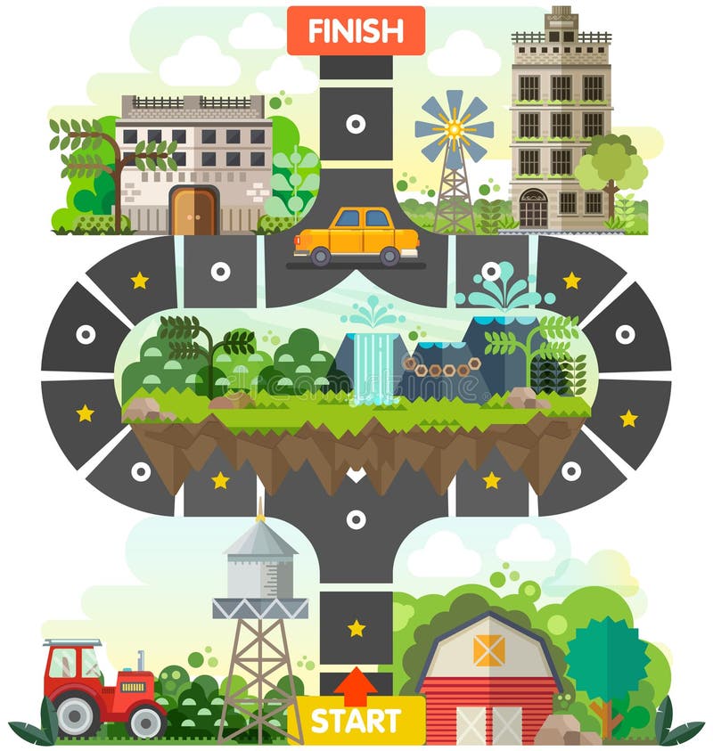 Modern Vector Flat Design Buildings with Conceptual Ecological, Vector ... Modern Vector Flat Design Buildings with Conceptual Ecological, Vector ...