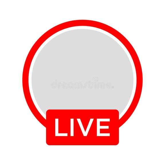 Modern Vector Frame for Live Streaming Red Circle Stock Illustration ...