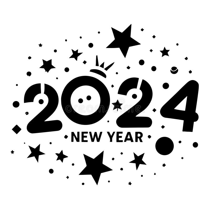 Vector Graphics for New Year 2024 Stock Illustration - Illustration of ...