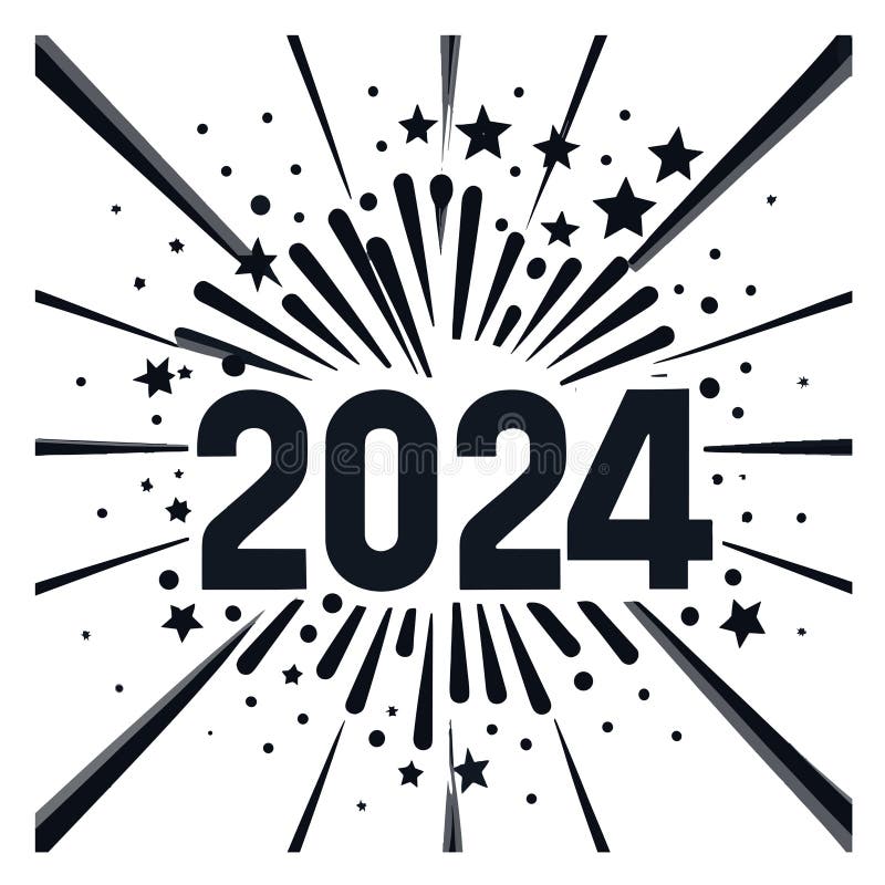 Vector Graphics for New Year 2024 Stock Illustration - Illustration of ...