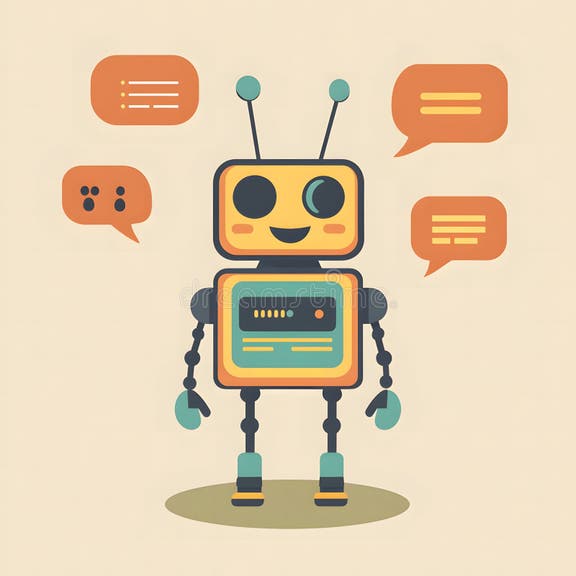 A Modern Vector Illustration of an AI Chat Bot, Represented As a ...