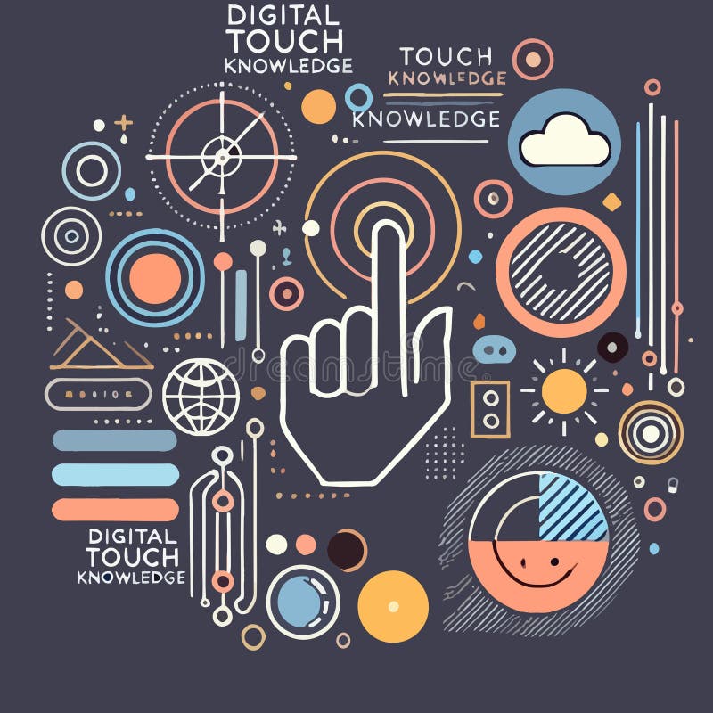 Modern Vector Illustration of Digital Technology Interface with Touch ...