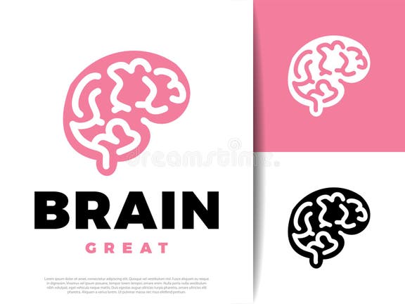 Modern Vector Illustration of a Human Brain Symbol, Representing Mind ...