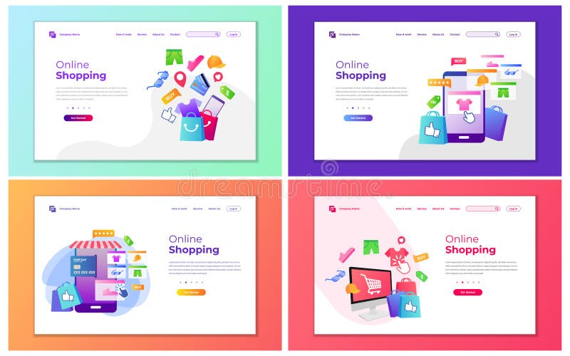 Modern Vector Illustration of Online Shopping and Shopping Store ...