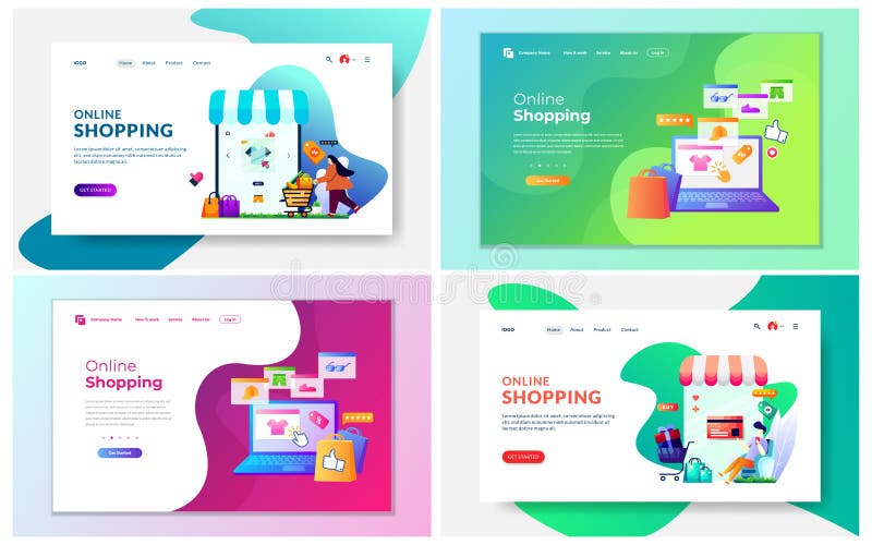 Modern Vector Illustration of Online Shopping and Shopping Store ...