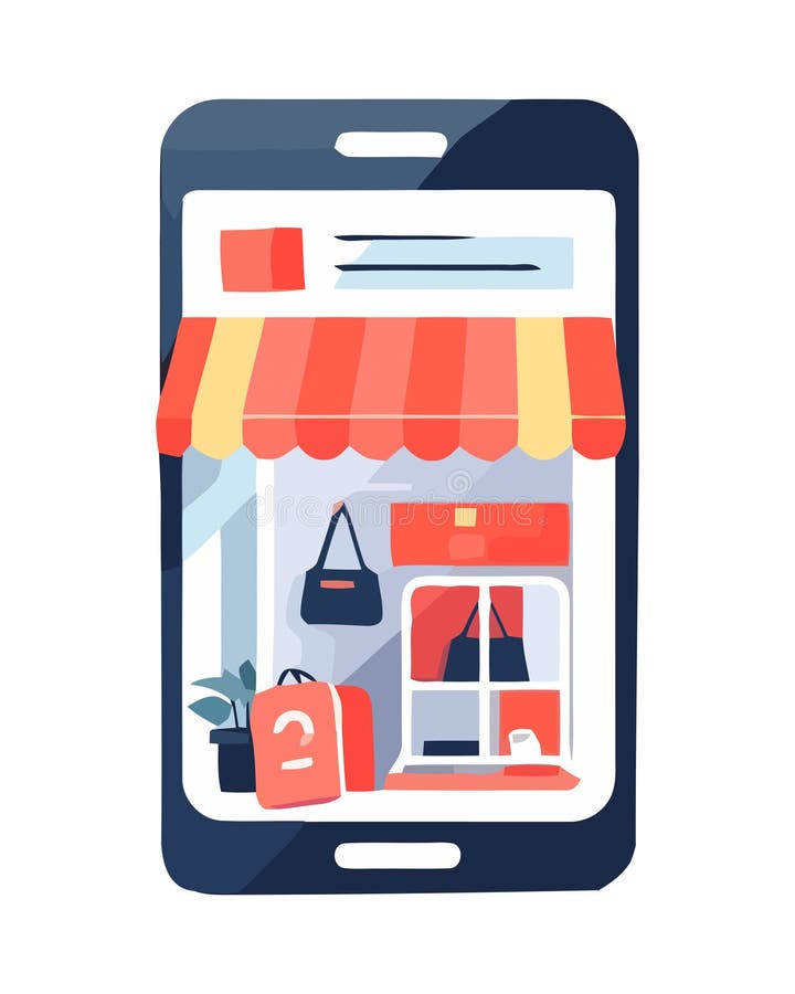 Modern Vector Illustration of a Online Store Stock Vector ...