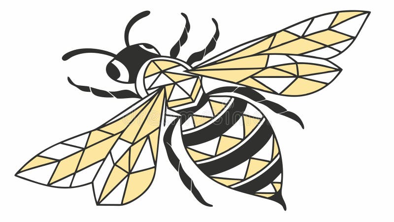 Stylized Bee Geometric Art. Insect Modern Vector Design, Vector Design ...