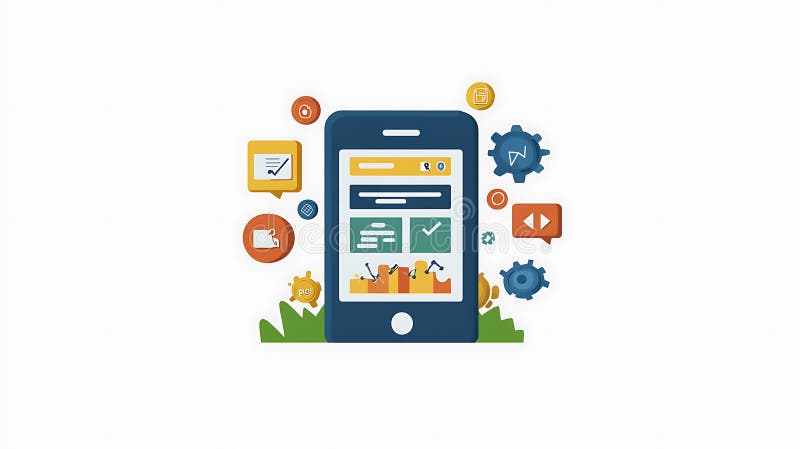 A Modern Vector Illustration of a Tech Company Office, Featuring ...