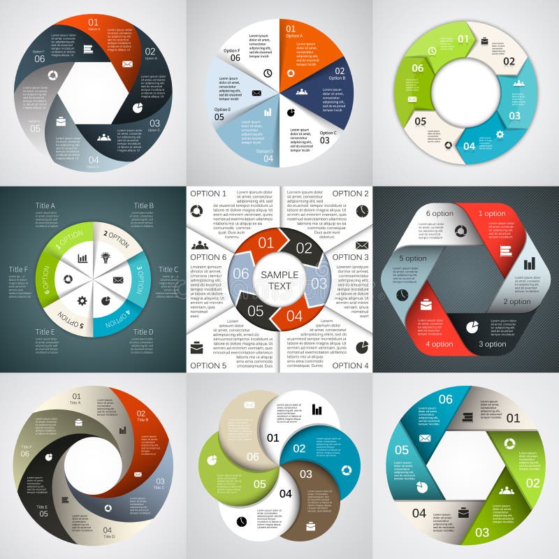 Cycle Target Process Step Diagrams Collection. Infographic Vector ...