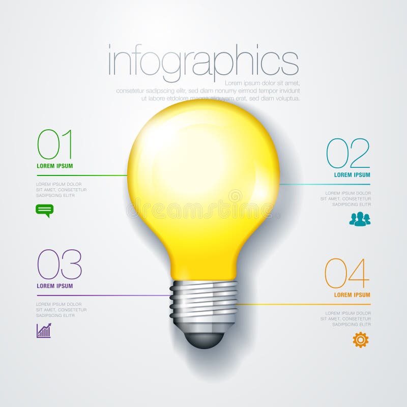 Modern Vector Infographic Diagram with Light Bulb Stock Vector ...