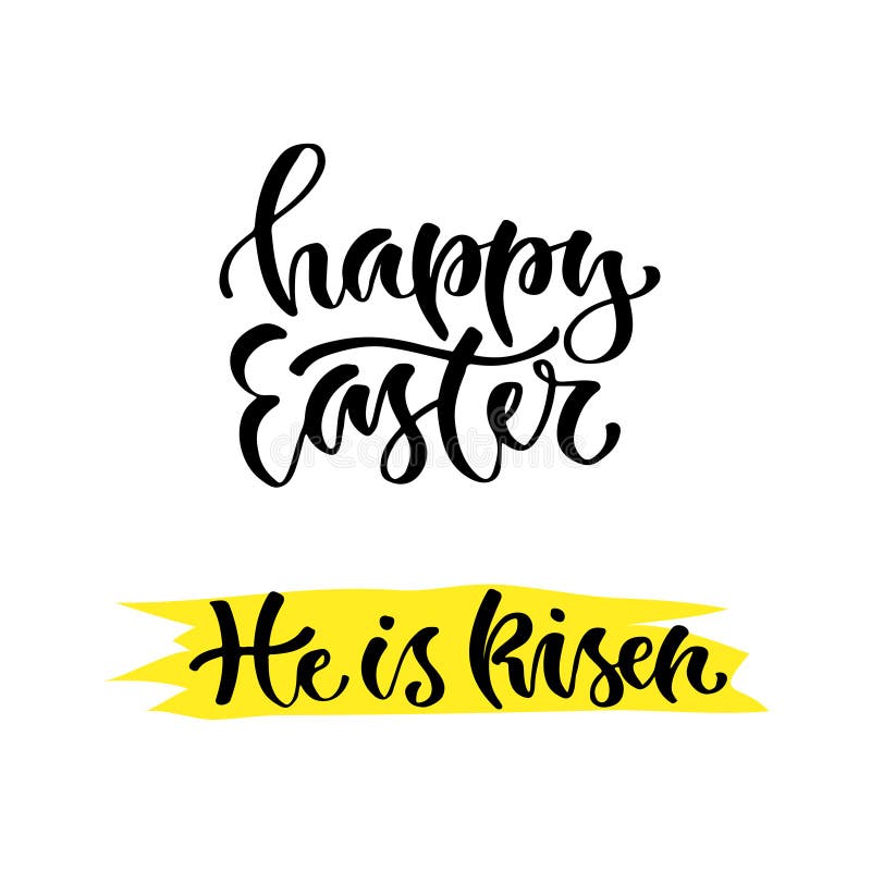 Modern Vector Lettering. Happy Easter. he is Risen. Printable ...