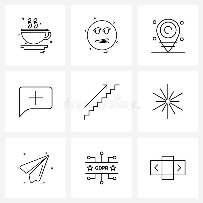 Modern Vector Line Illustration of 9 Simple Line Icons of Business ...