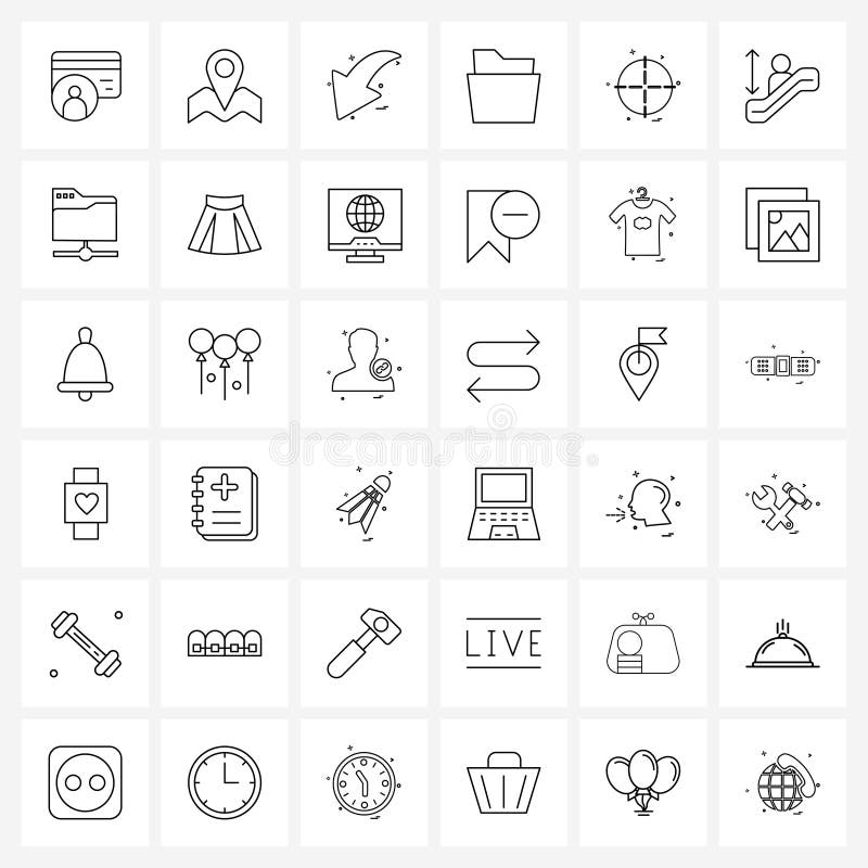 Modern Vector Line Illustration of 36 Simple Line Icons of Focus ...
