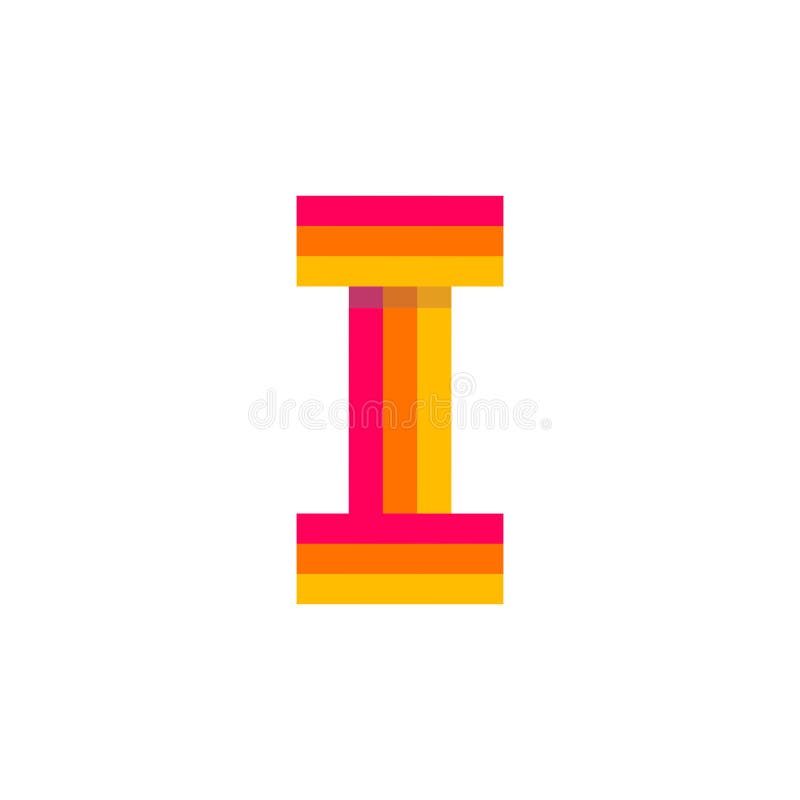 Vector Logo Letter I Red Glowing Stock Vector - Illustration of sign ...